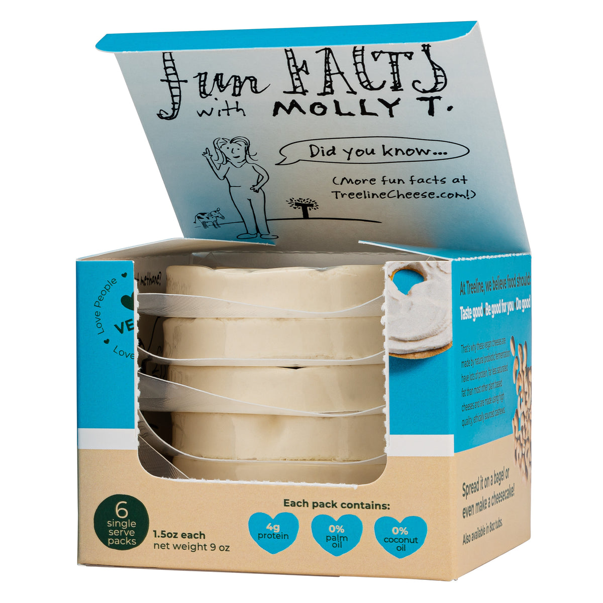 Plain Non-Dairy Cashew Cream Cheese Snack Packs – Treeline Cheese